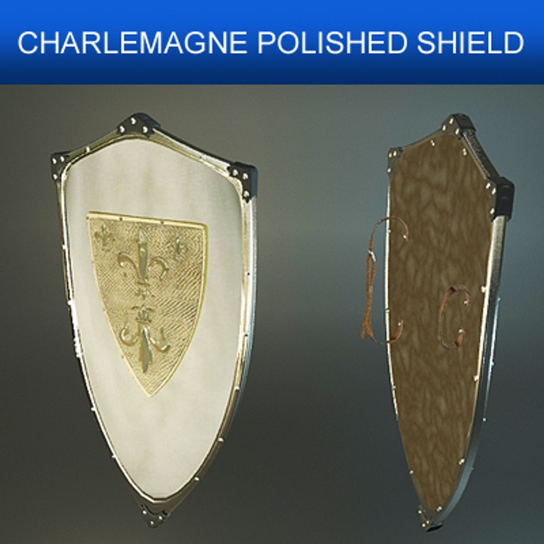 shield charlemagne polished 3d model
