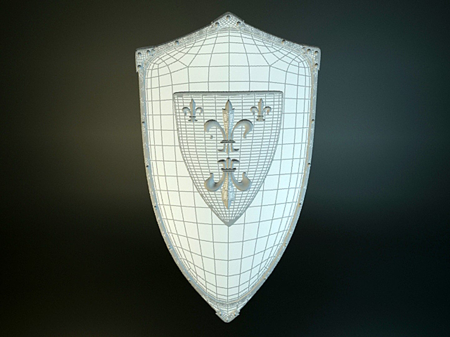 shield charlemagne polished 3d model