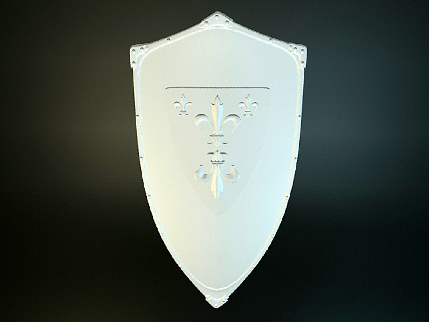 shield charlemagne polished 3d model