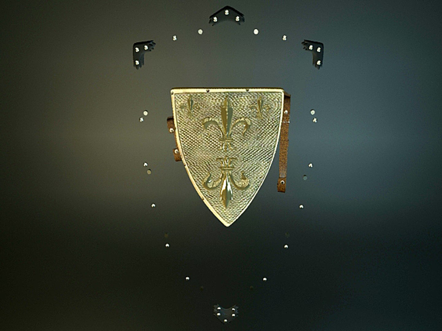 shield charlemagne polished 3d model