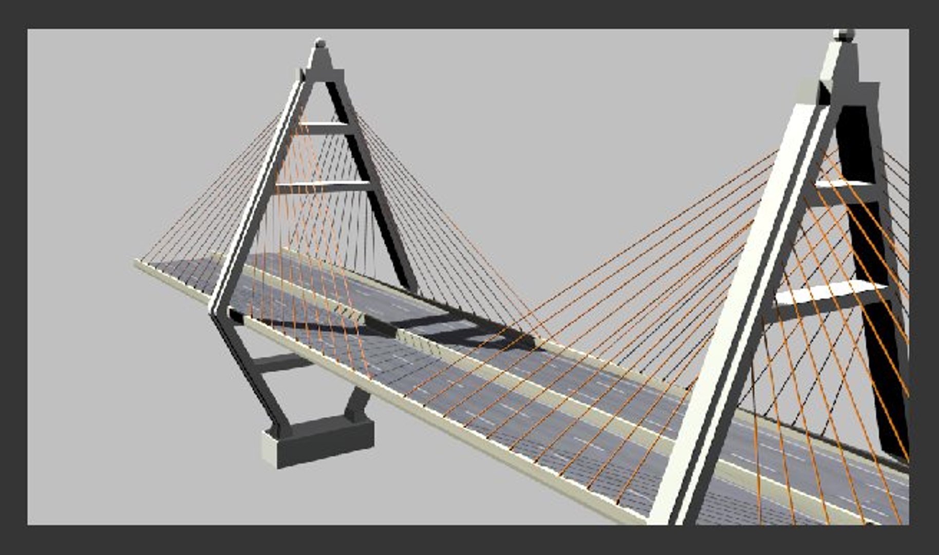 suspension bridge 3d model