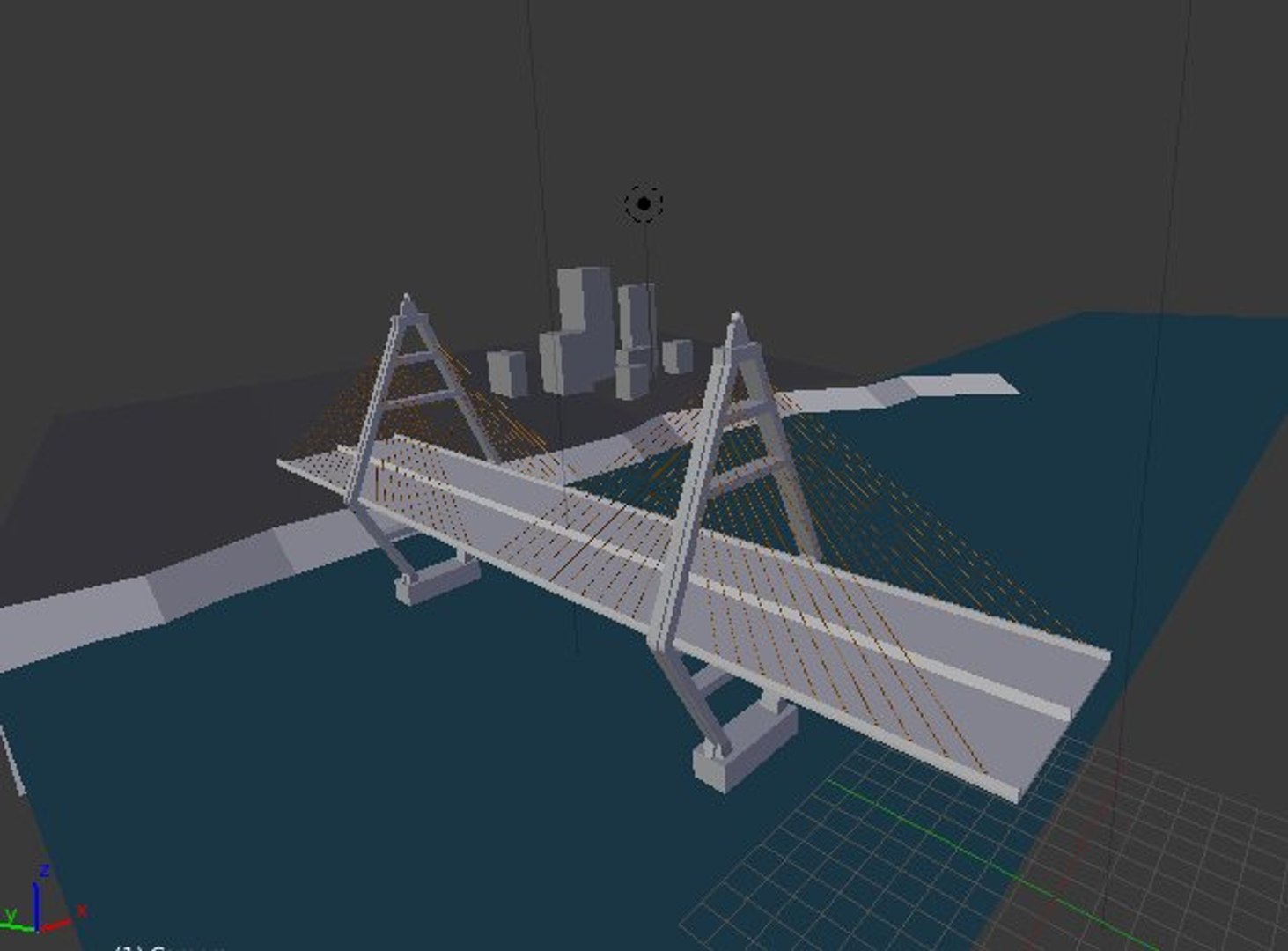 suspension bridge 3d model