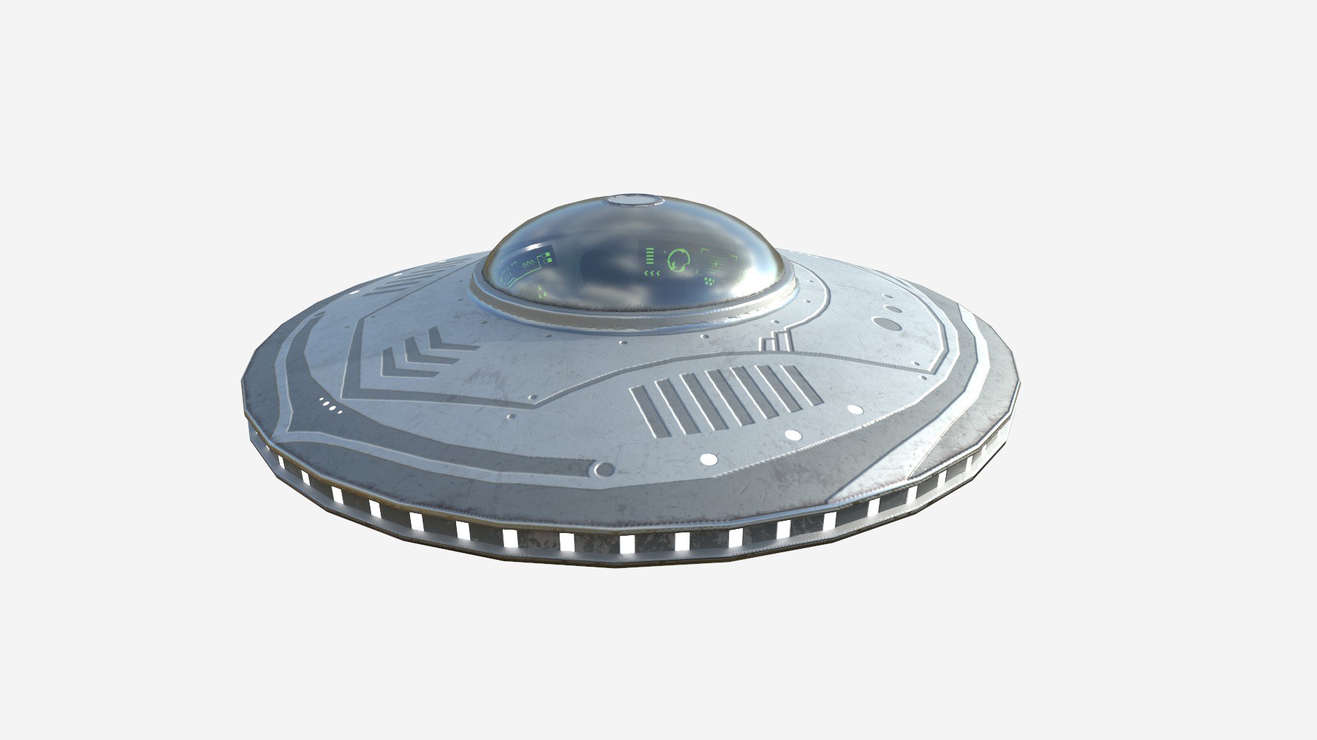 Alien Spaceship UFO B01 Steel - Sci Fi Spacecraft Design 3D Model ...