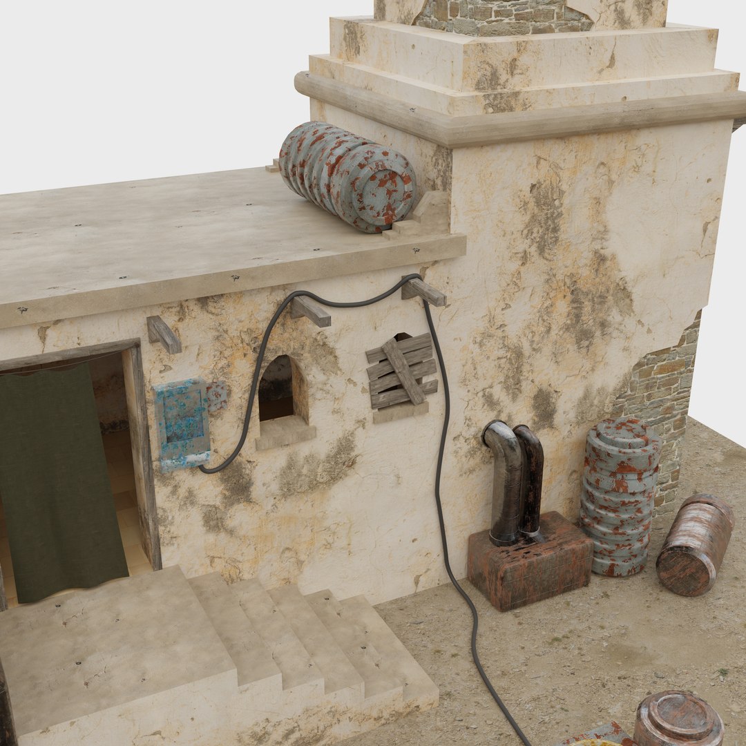 Post Apocalyptic Building01 3D Model - TurboSquid 1883326