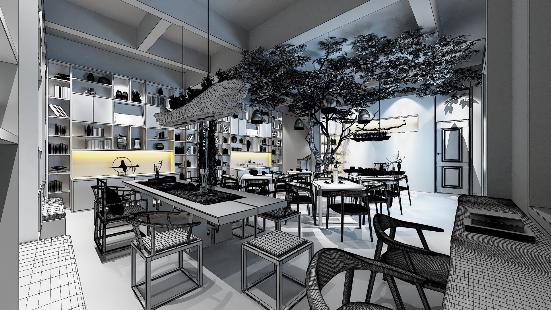 3D Model Book Store Interior - TurboSquid 1691621