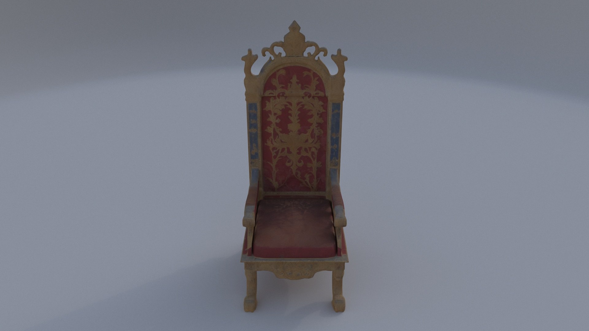 Gilded Throne Chair Model - TurboSquid 2327278