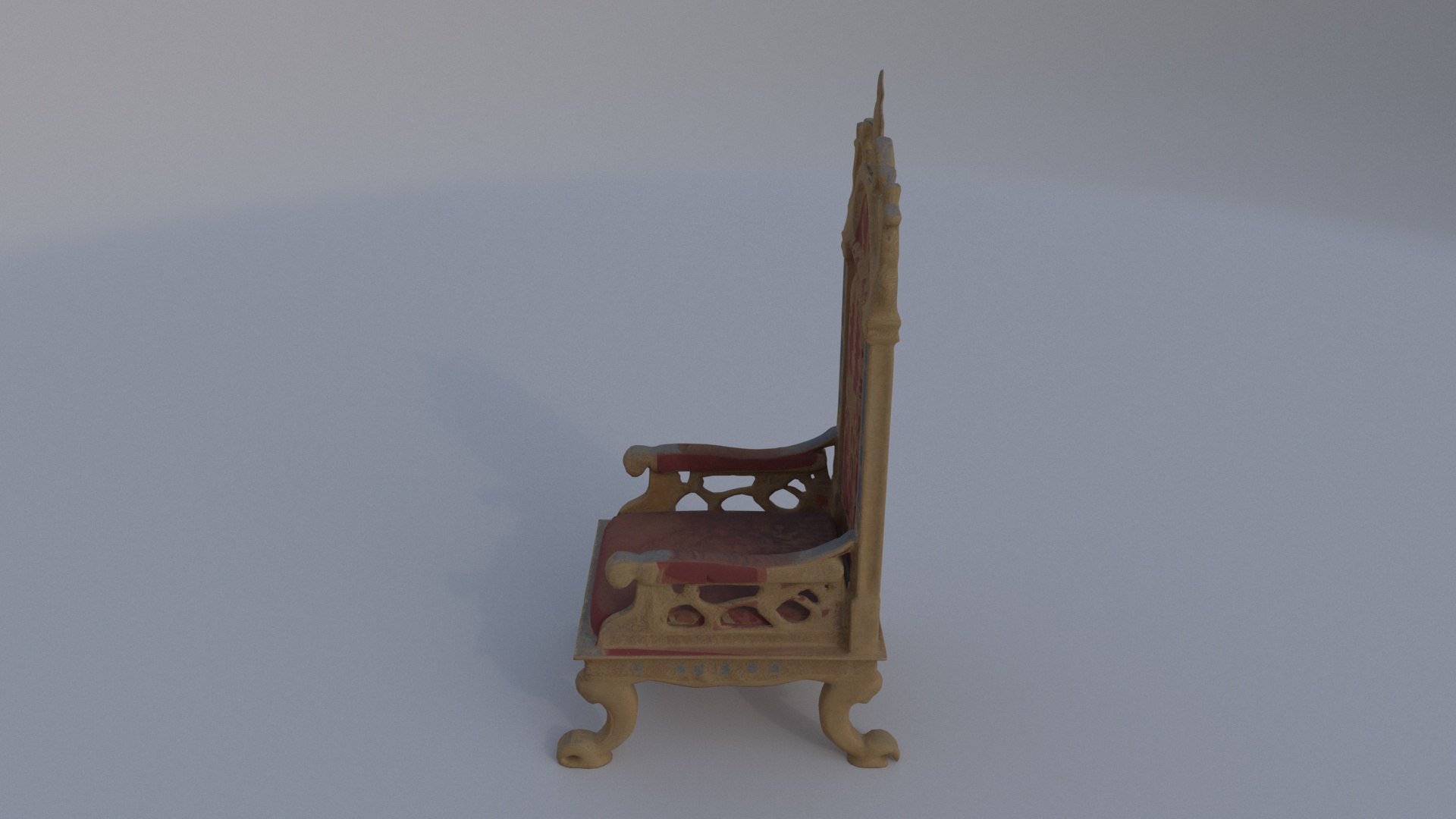 Gilded Throne Chair Model - TurboSquid 2327278