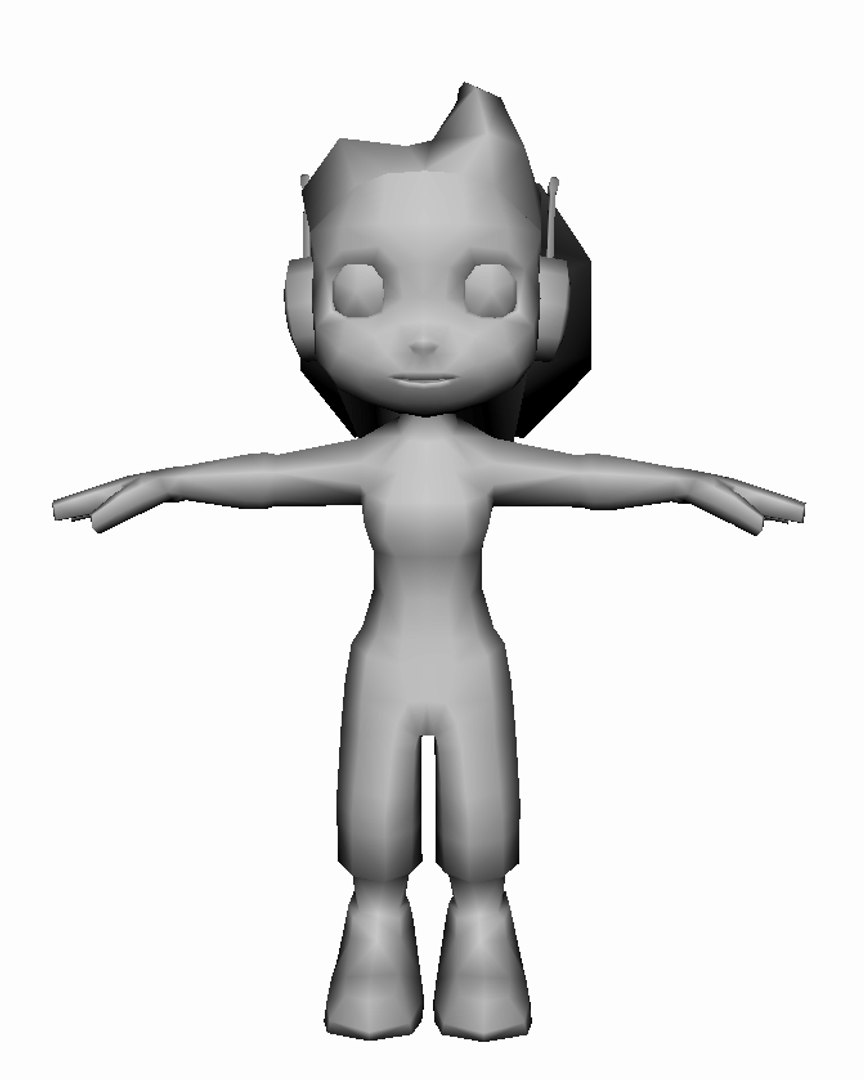 3d Obj Girl Character