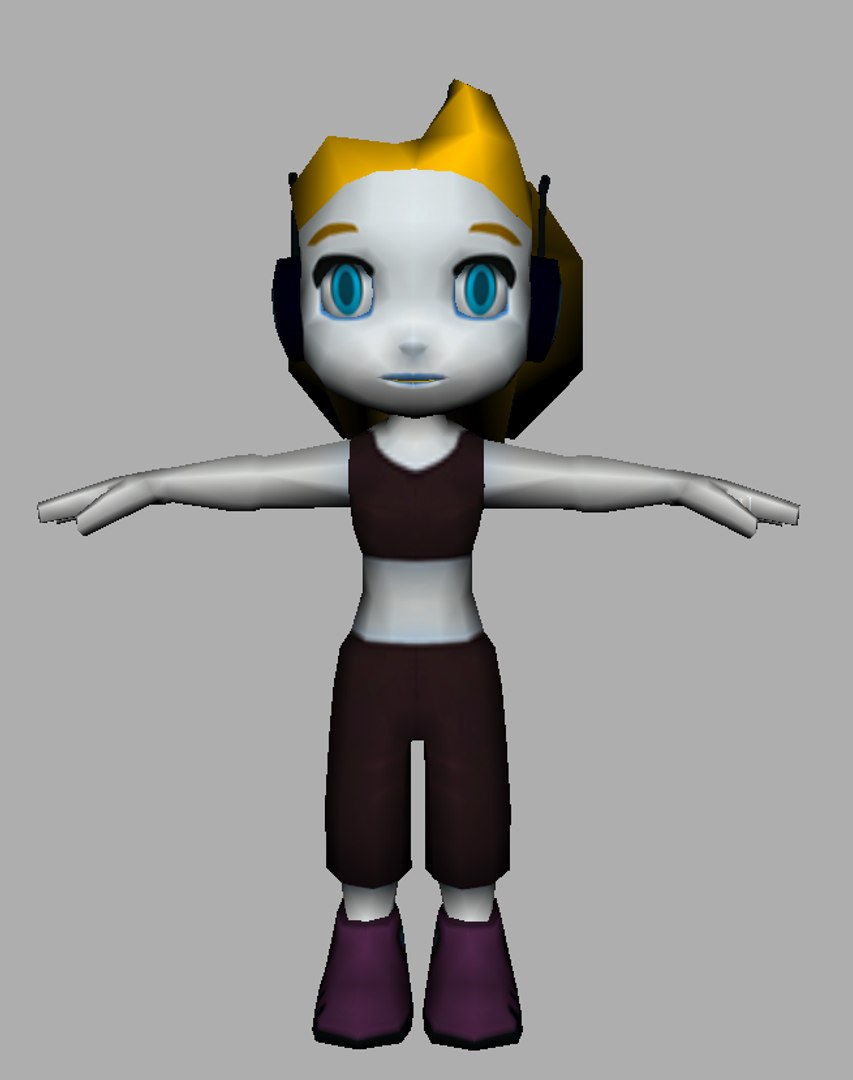 3d Obj Girl Character