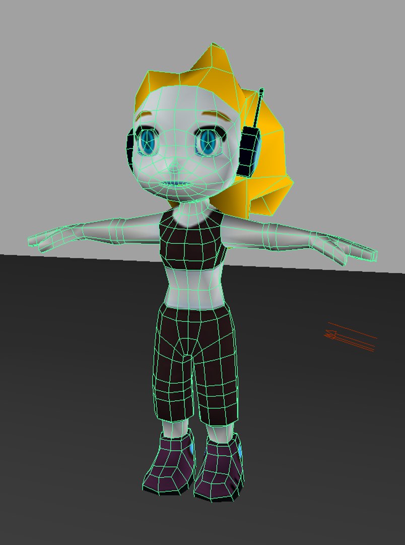 3d Obj Girl Character