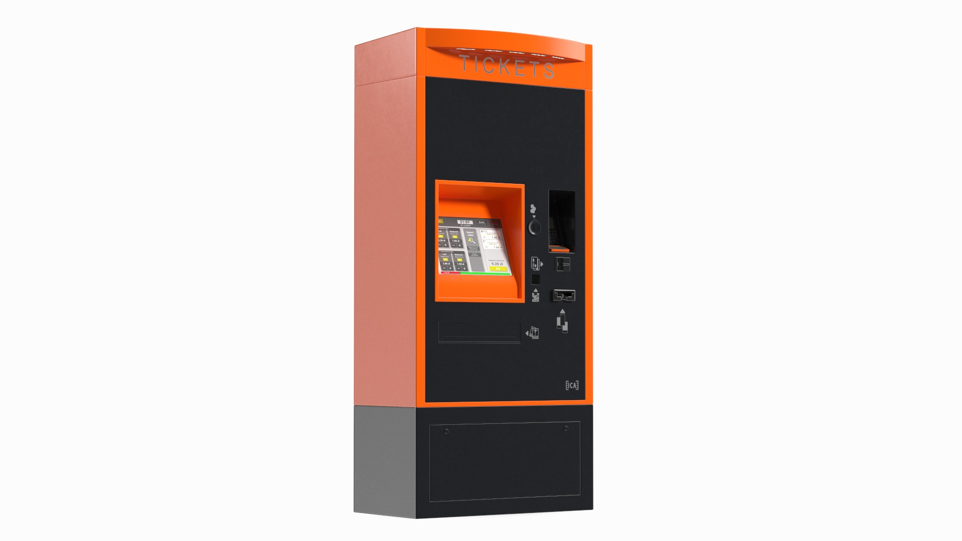 3D Ticket Vending Machine Orange ICA Traffic Model - TurboSquid 2268151