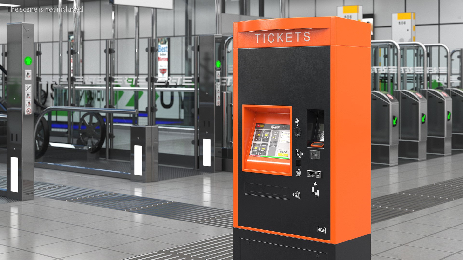 3D Ticket Vending Machine Orange ICA Traffic Model - TurboSquid 2268151