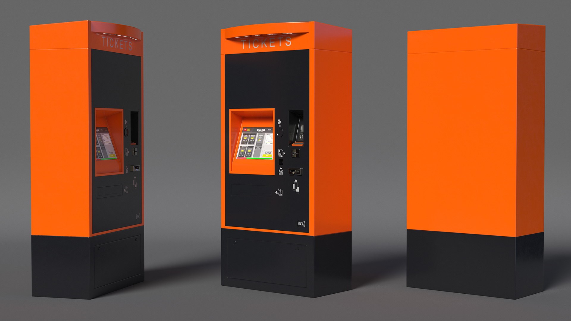 3D Ticket Vending Machine Orange ICA Traffic Model - TurboSquid 2268151