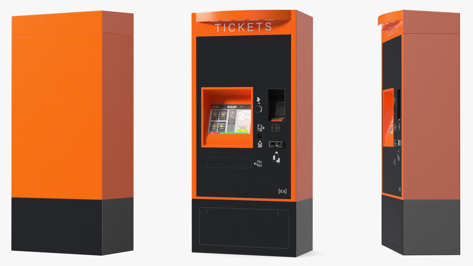 3D Ticket Vending Machine Orange ICA Traffic Model - TurboSquid 2268151
