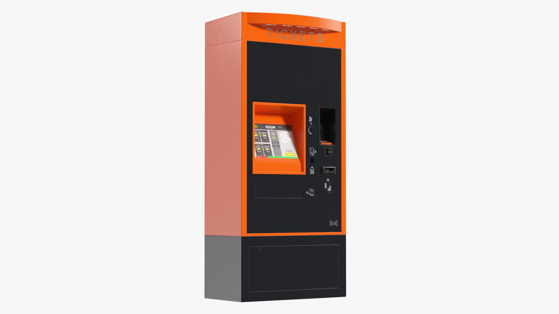 3D Ticket Vending Machine Orange ICA Traffic Model - TurboSquid 2268151