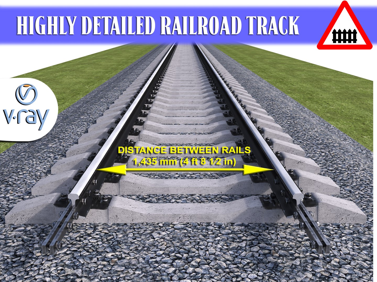 3D Highly Detailed Railroad Track Model - TurboSquid 1799074
