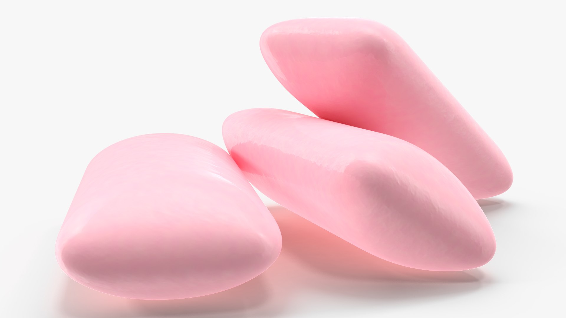 Three Chewing Gum Pads Pink 3D Model - TurboSquid 2051013