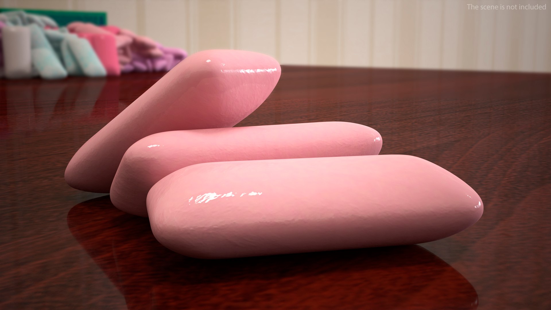 Three Chewing Gum Pads Pink 3D Model - TurboSquid 2051013