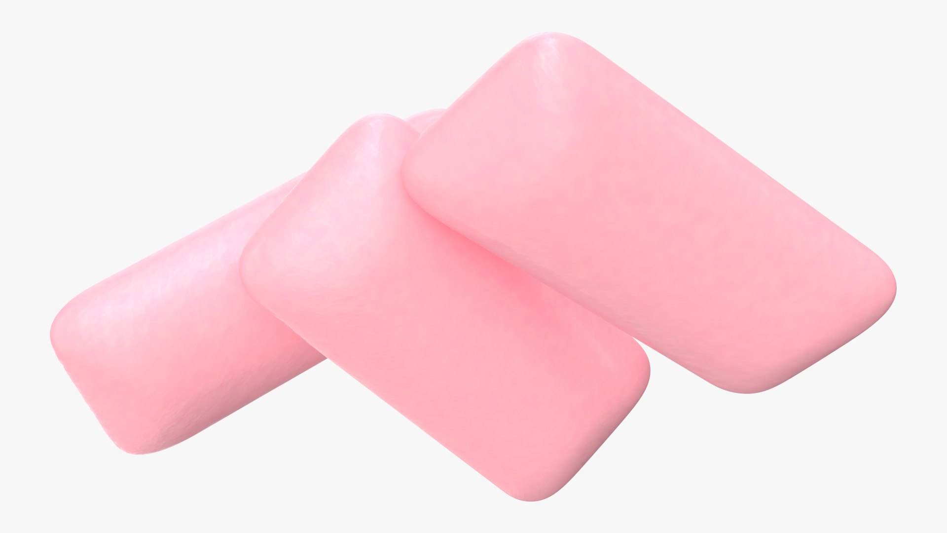 Three Chewing Gum Pads Pink 3D Model - TurboSquid 2051013