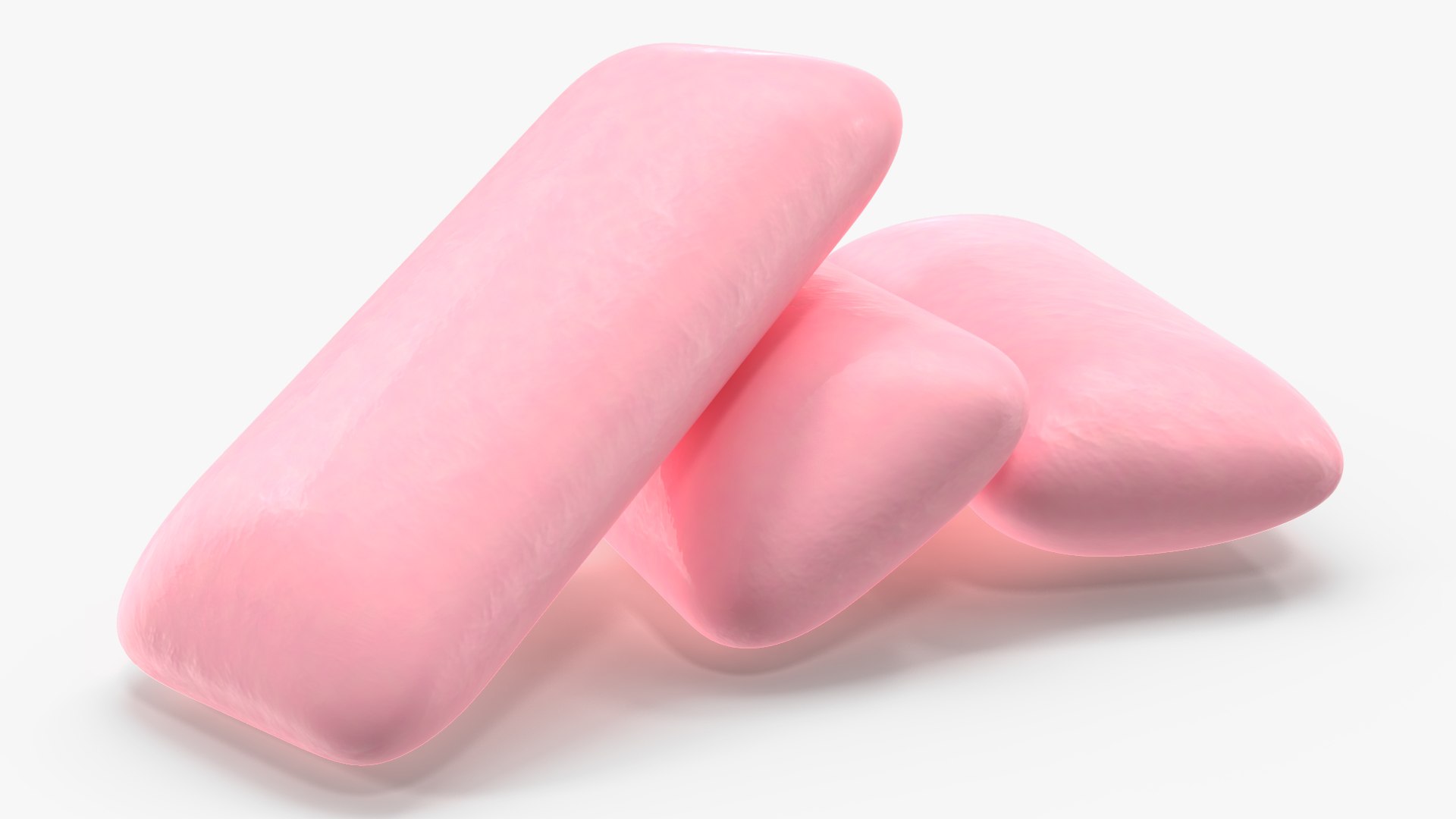 Three Chewing Gum Pads Pink 3D Model - TurboSquid 2051013