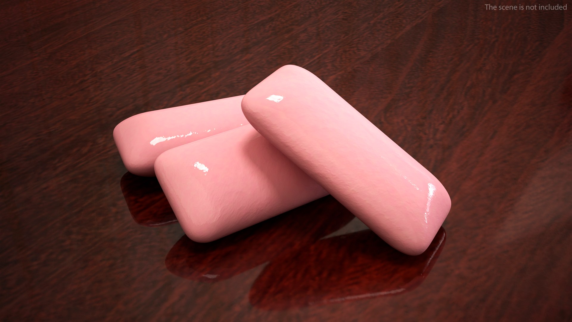 Three Chewing Gum Pads Pink 3D Model - TurboSquid 2051013