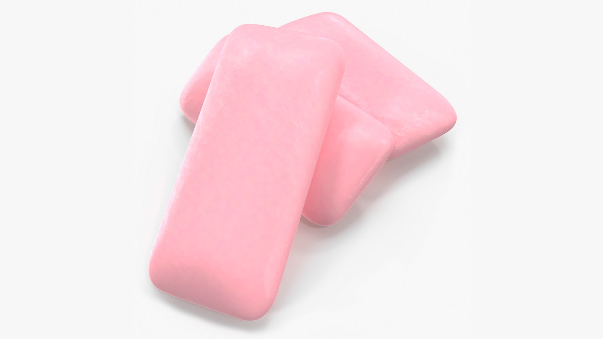 Three Chewing Gum Pads Pink 3D Model - TurboSquid 2051013