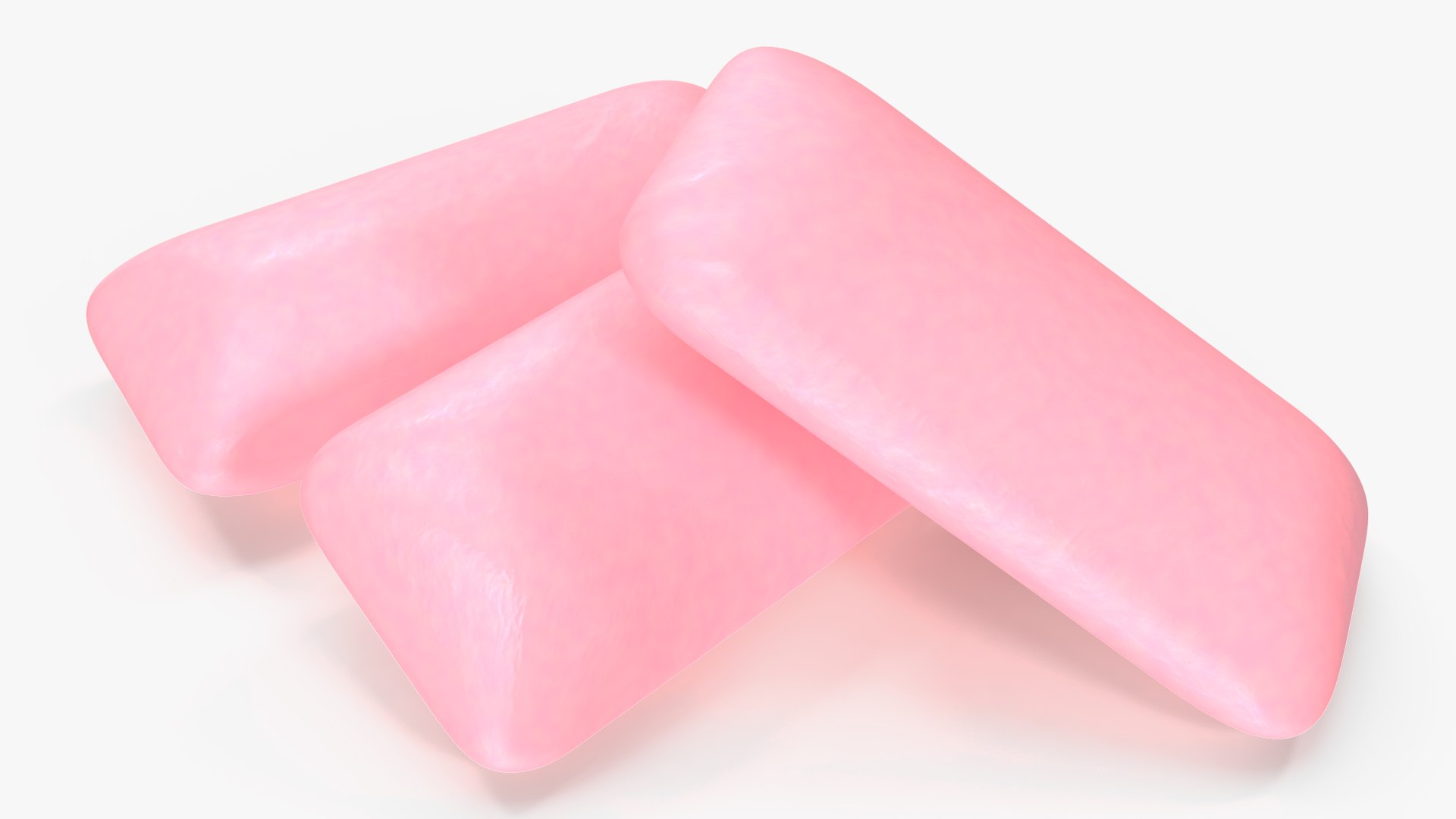 Three Chewing Gum Pads Pink 3D Model - TurboSquid 2051013