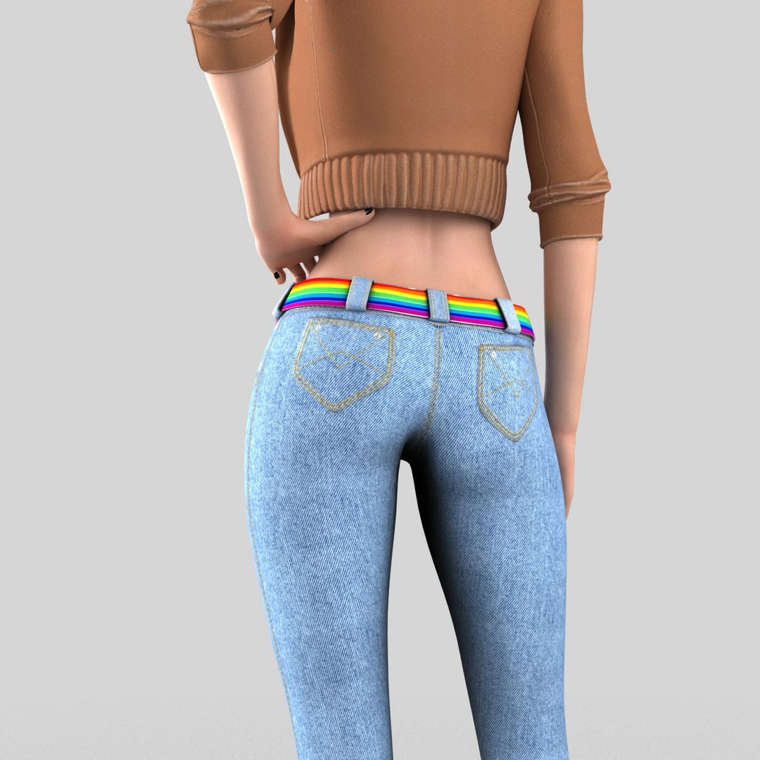 3d Model Of Cartoon Character Girl Body