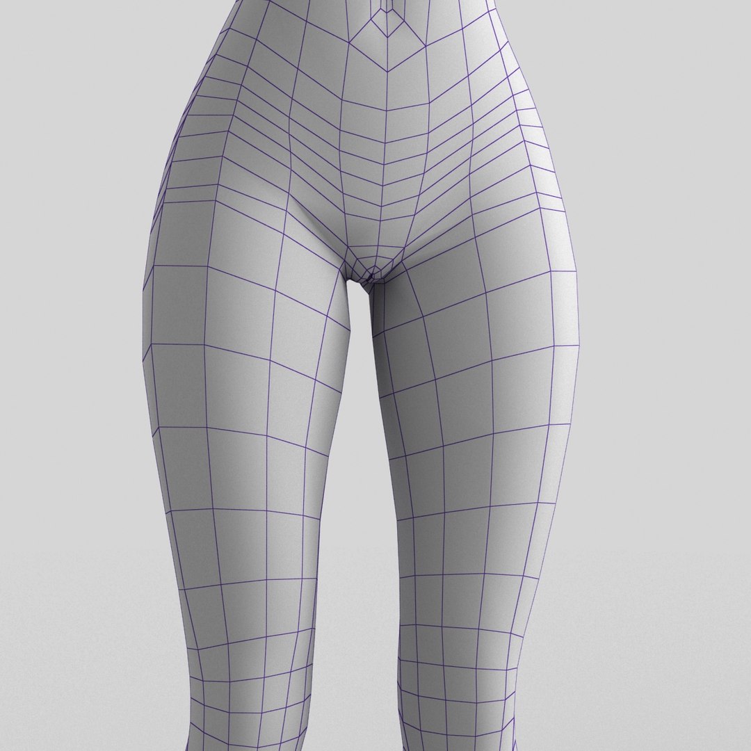 3d model of cartoon character girl body