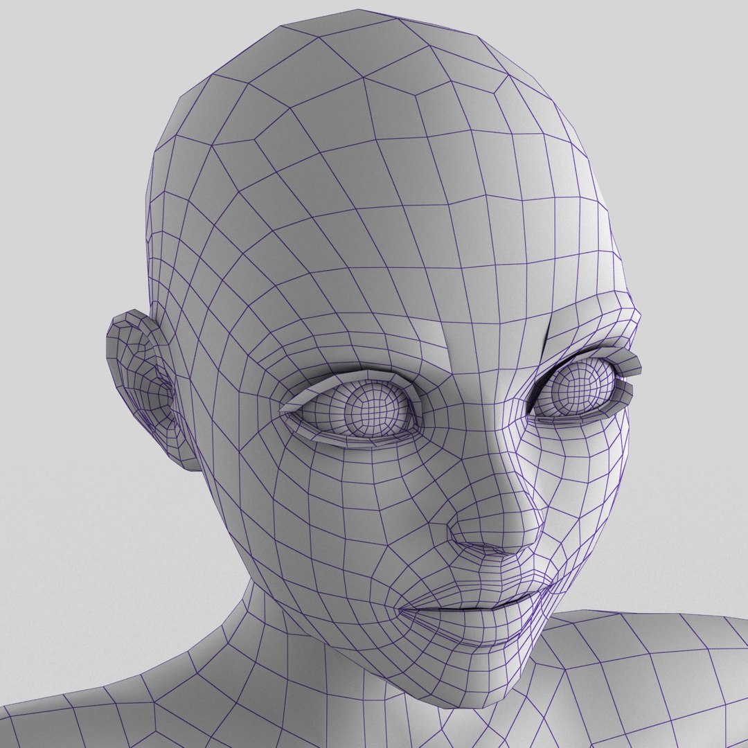 3d model of cartoon character girl body