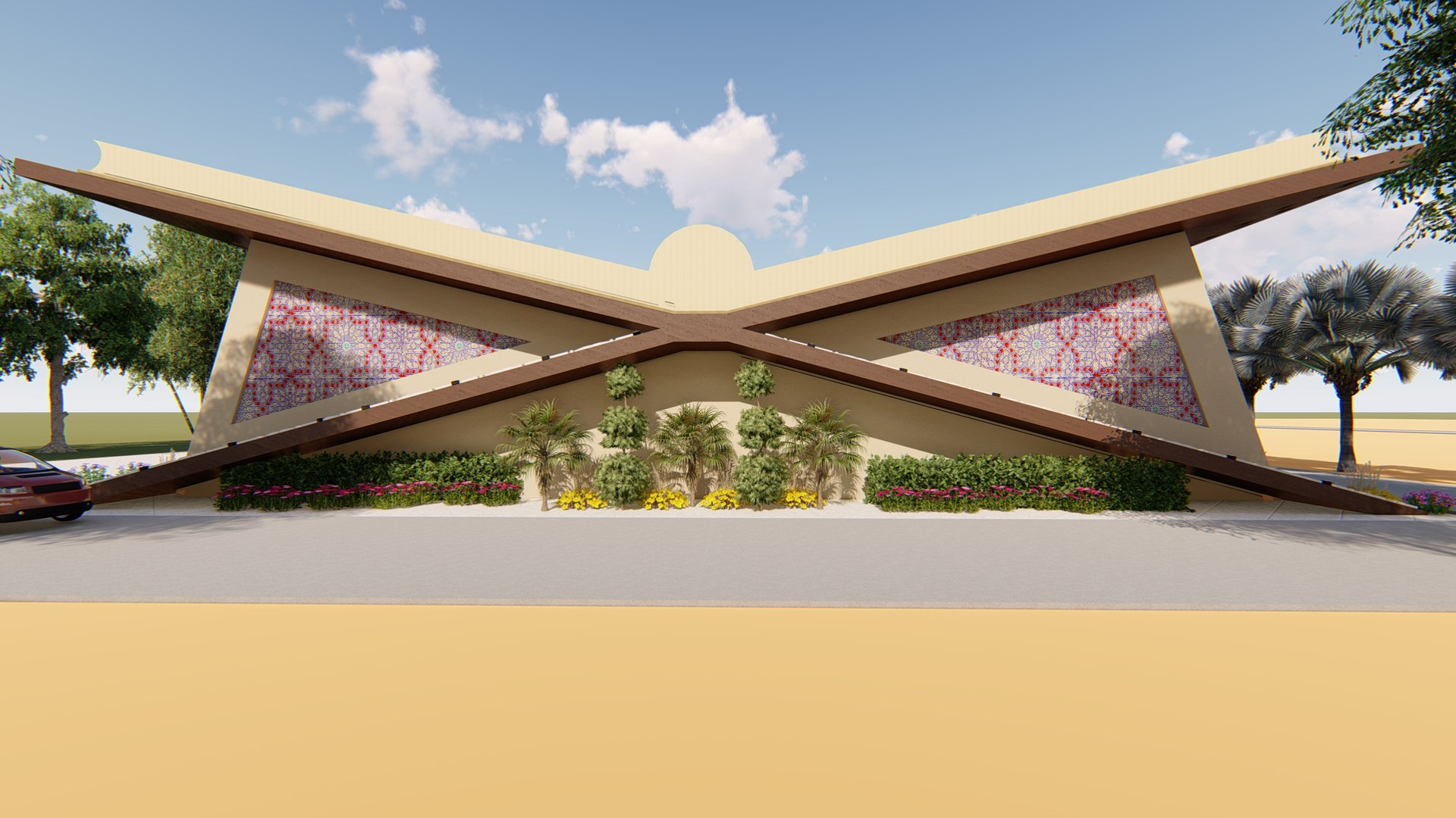 Contemporary Mosque DesignQuran Rail 3D - TurboSquid 1864308