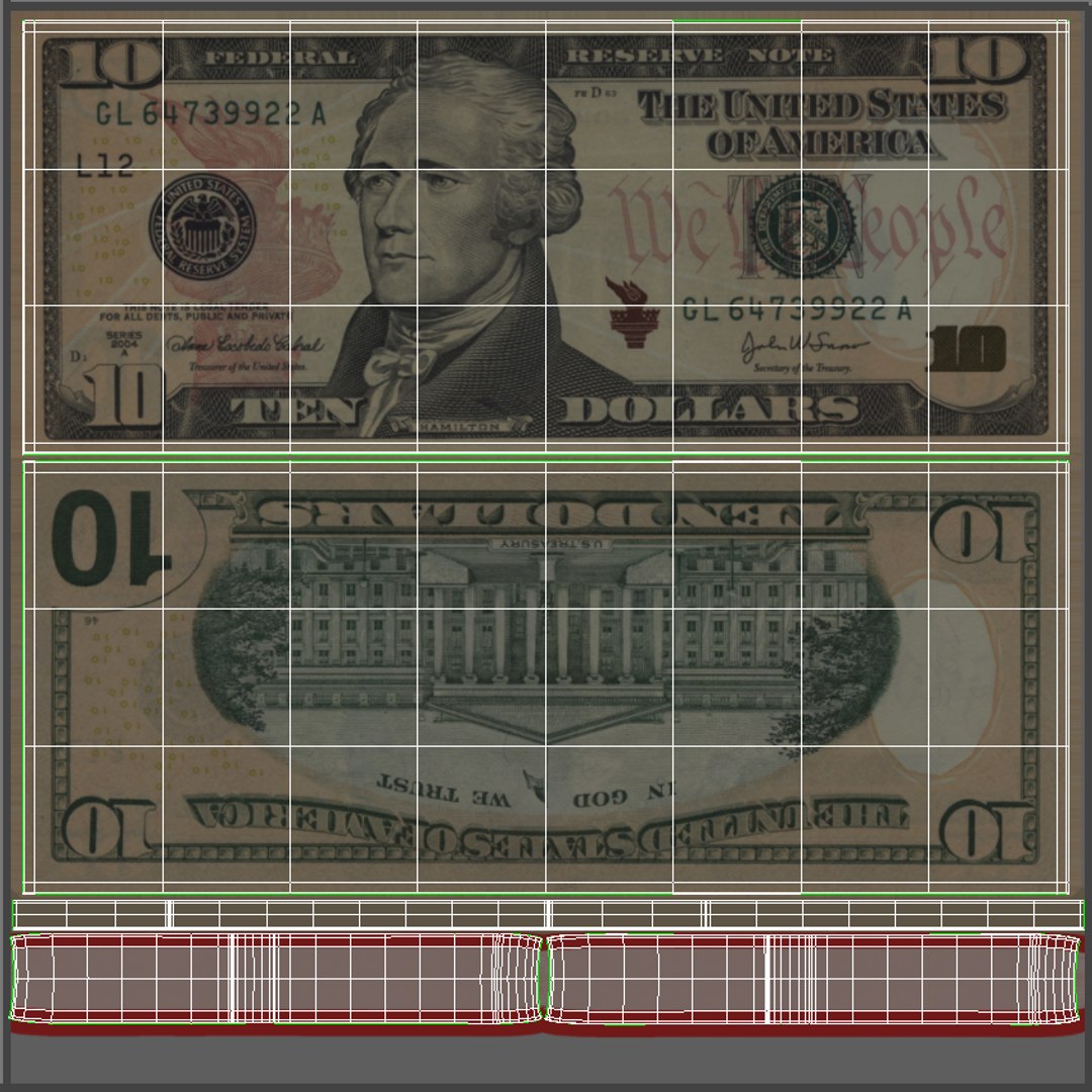 Dollars bills banknotes 3D model - TurboSquid 1602358