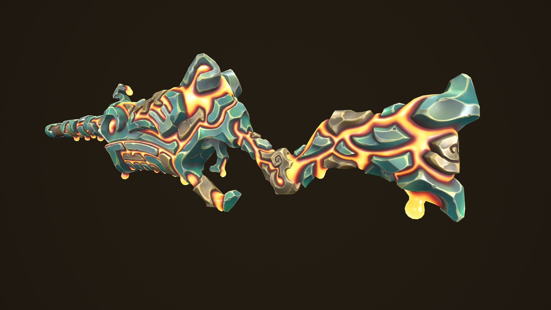 Modular Stylized Lava Rifle Shotgun Pistol 3D Model - TurboSquid 2400123
