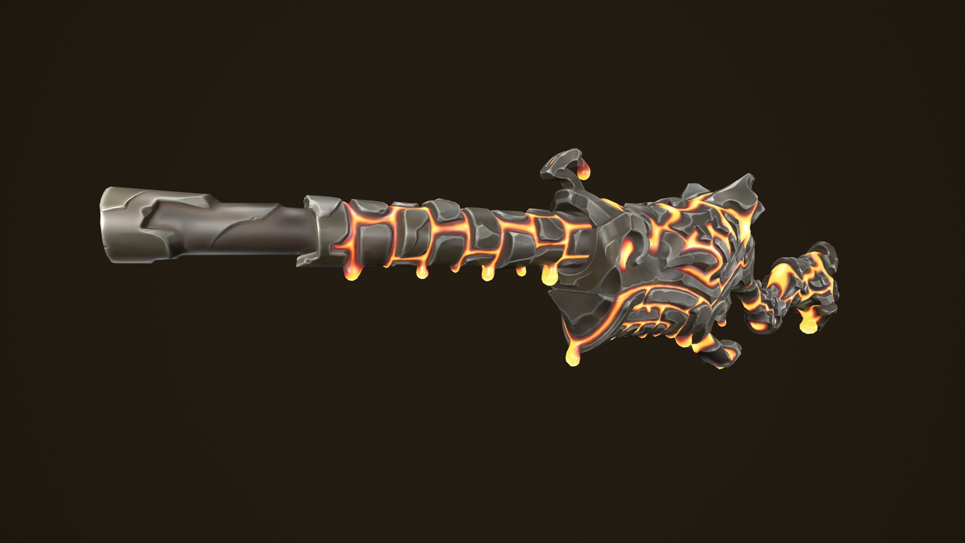 Modular Stylized Lava Rifle Shotgun Pistol 3D Model - TurboSquid 2400123