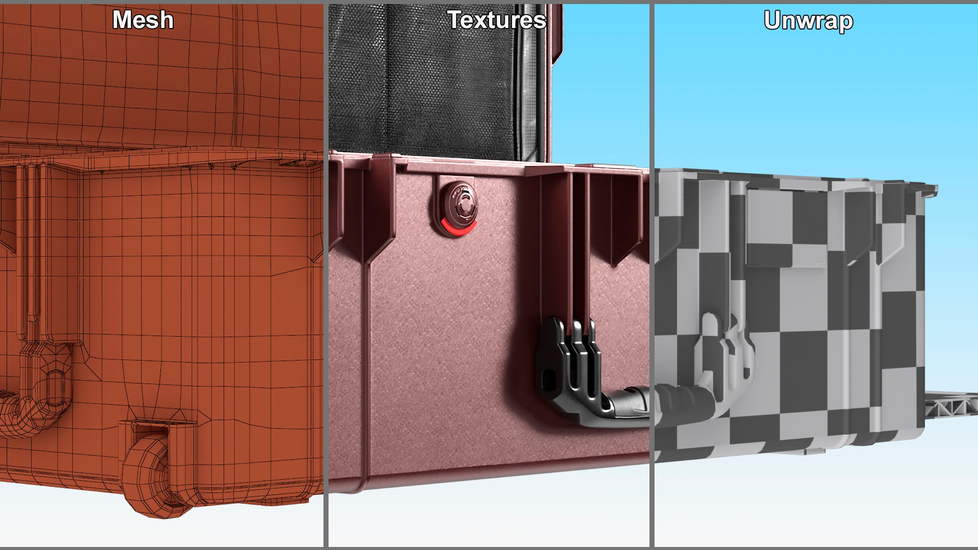 3D Peli Red Shield Rolling Case - TurboSquid 2376664