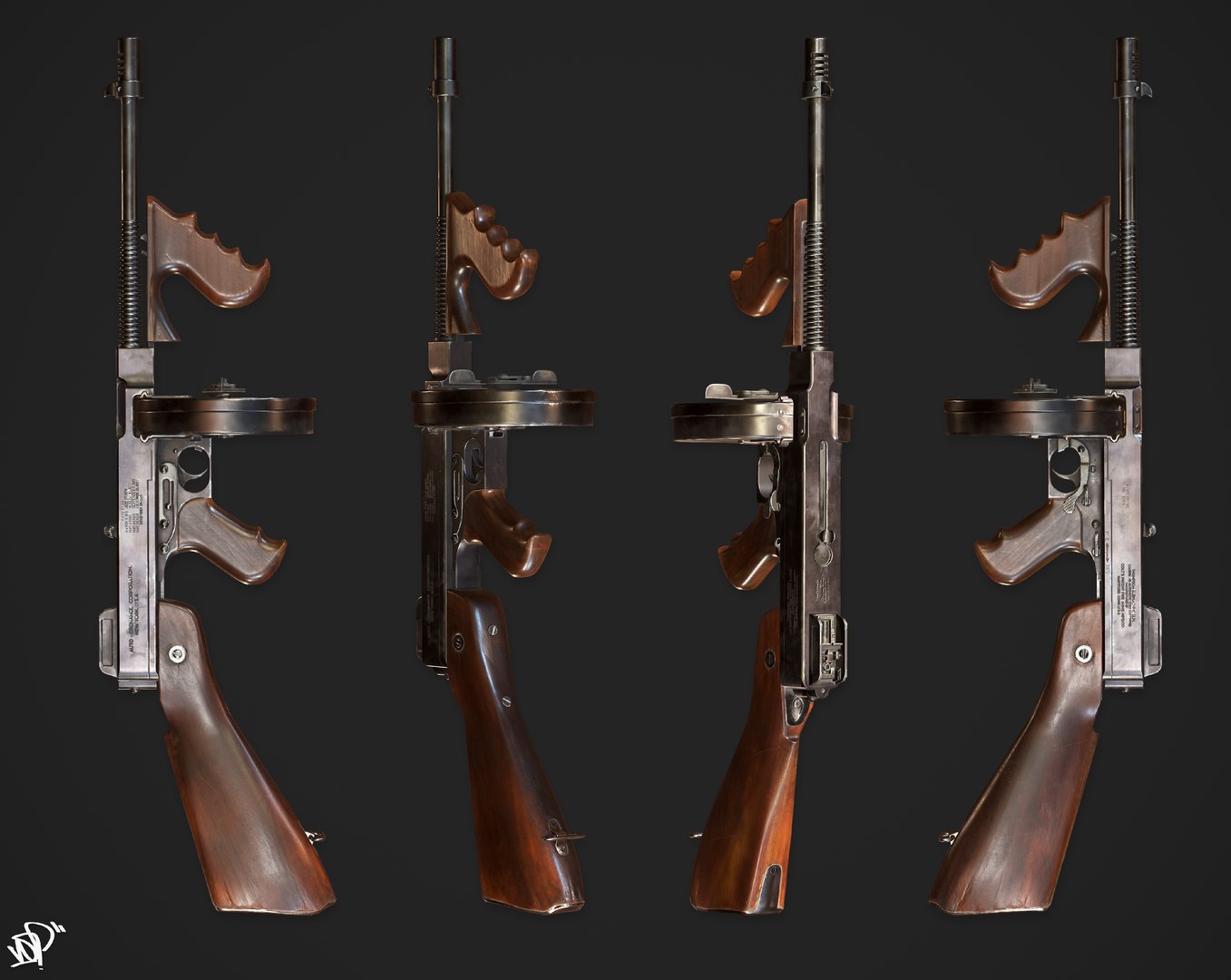 Thompson M1921 Submachine Gun 3D Model - TurboSquid 2277500