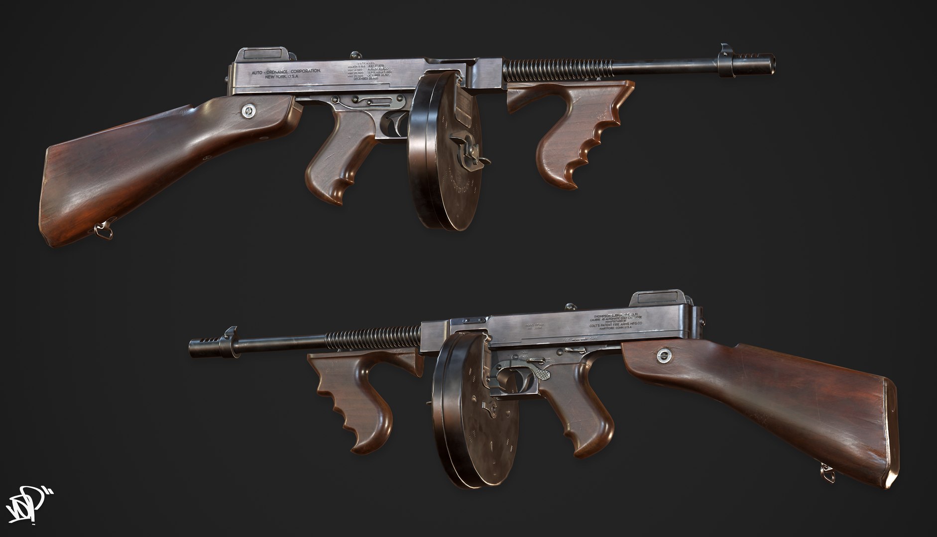 Thompson M1921 Submachine Gun 3D Model - TurboSquid 2277500