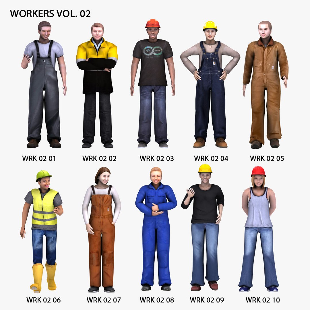 3d Model People: Workers People
