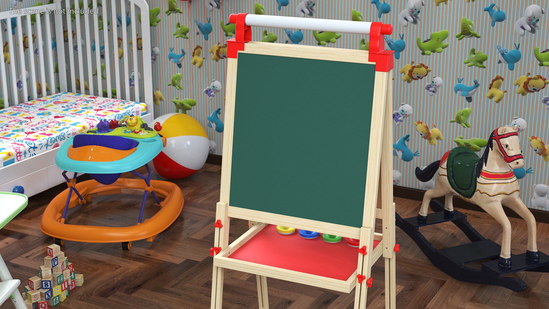 3D Kids Wooden Whiteboard 50 Inches Clean Model - TurboSquid 2152676