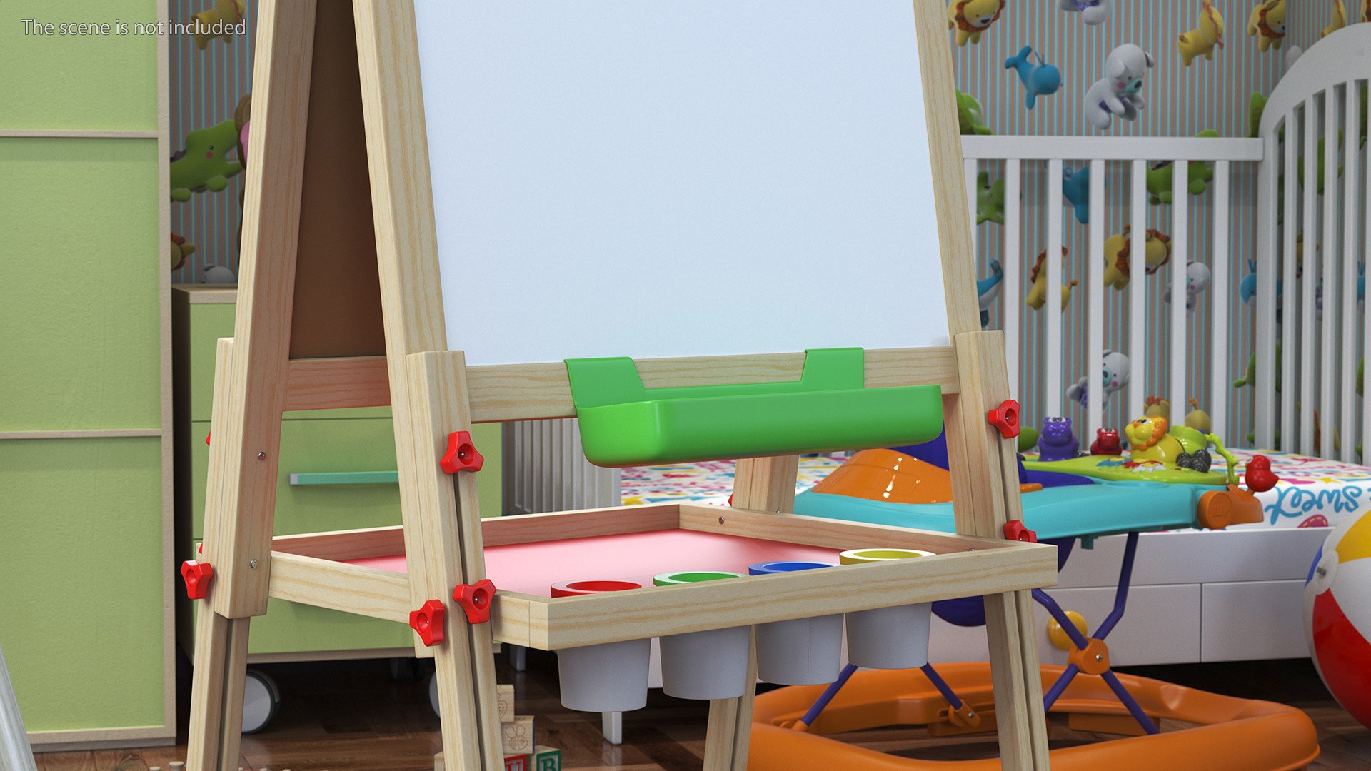 3D Kids Wooden Whiteboard 50 Inches Clean Model - TurboSquid 2152676