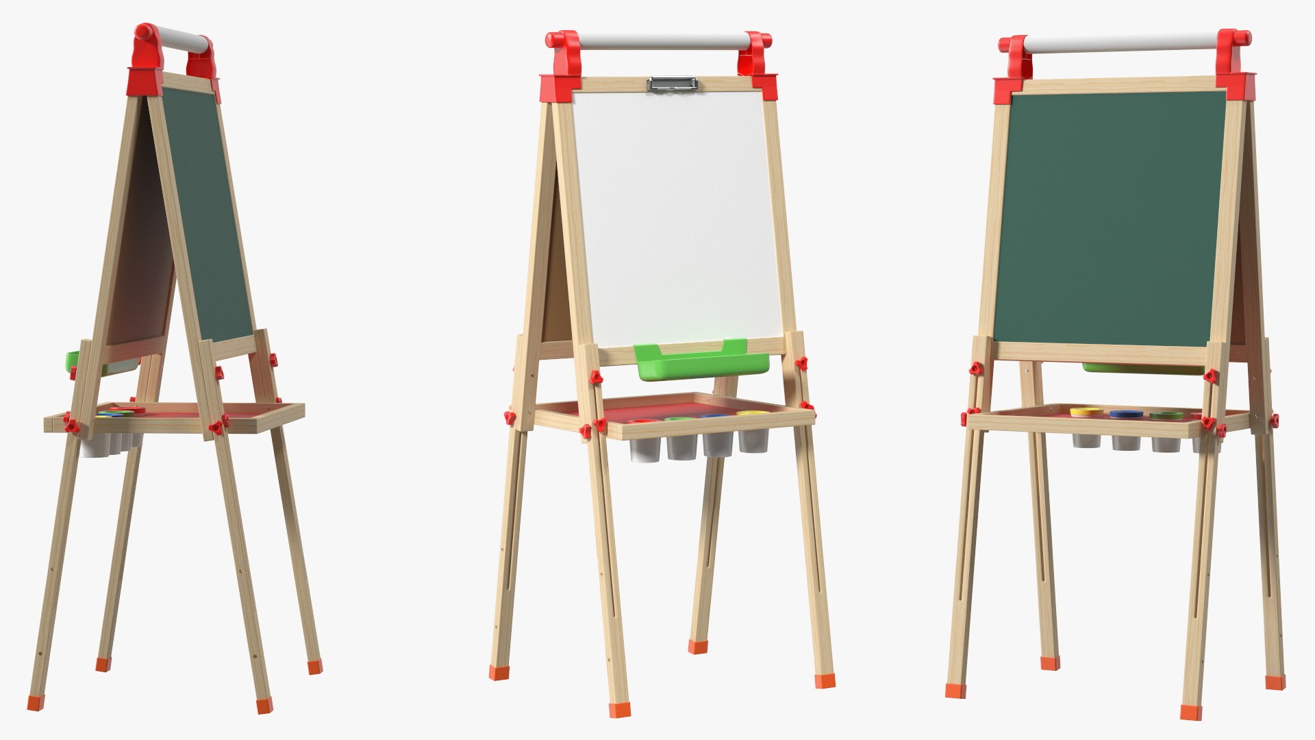 3D Kids Wooden Whiteboard 50 Inches Clean Model - TurboSquid 2152676