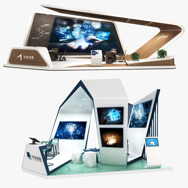 Futuristic Exhibition Stand Collection 3D - TurboSquid 1894942