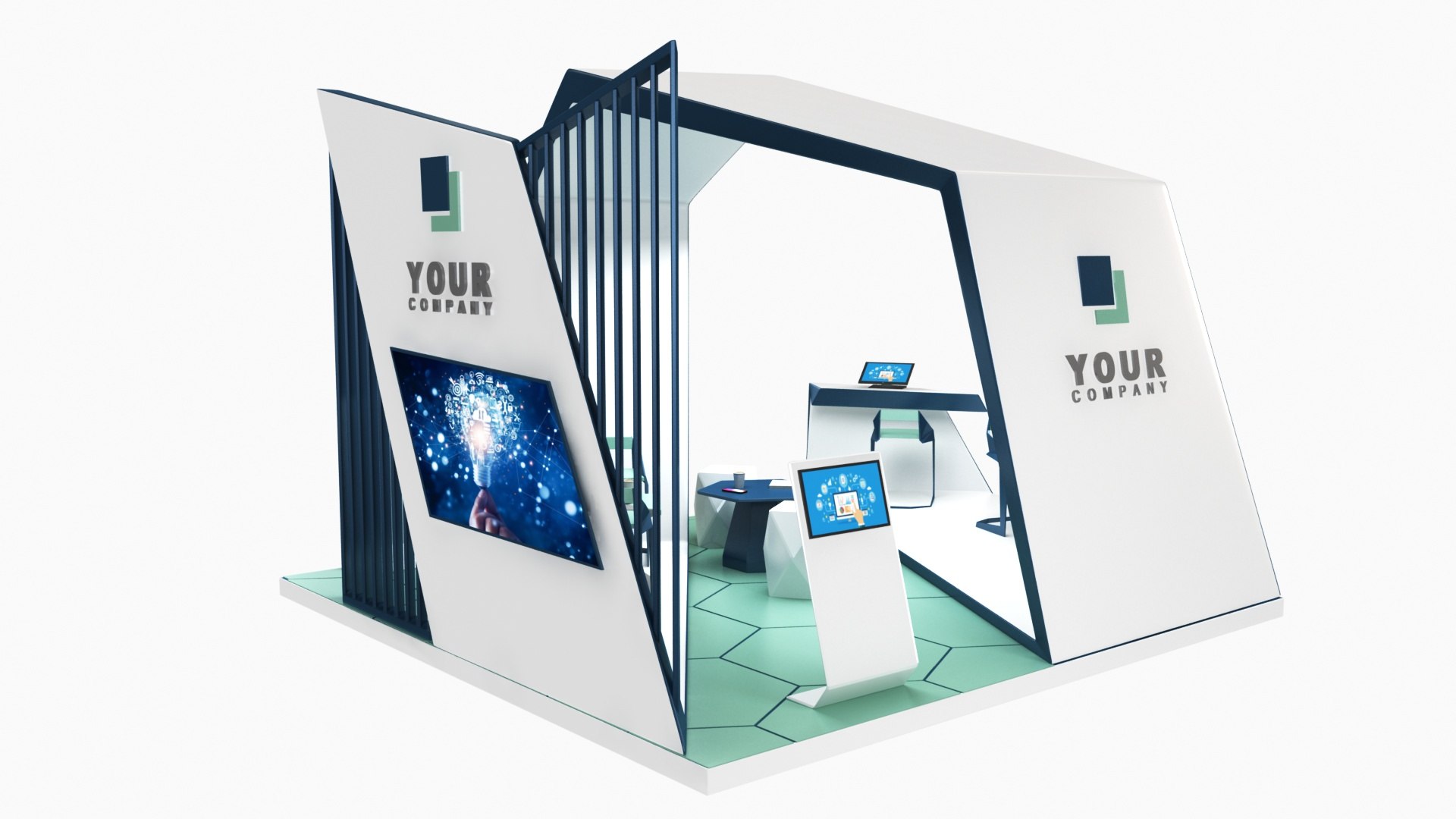 Futuristic Exhibition Stand Collection 3D - TurboSquid 1894942