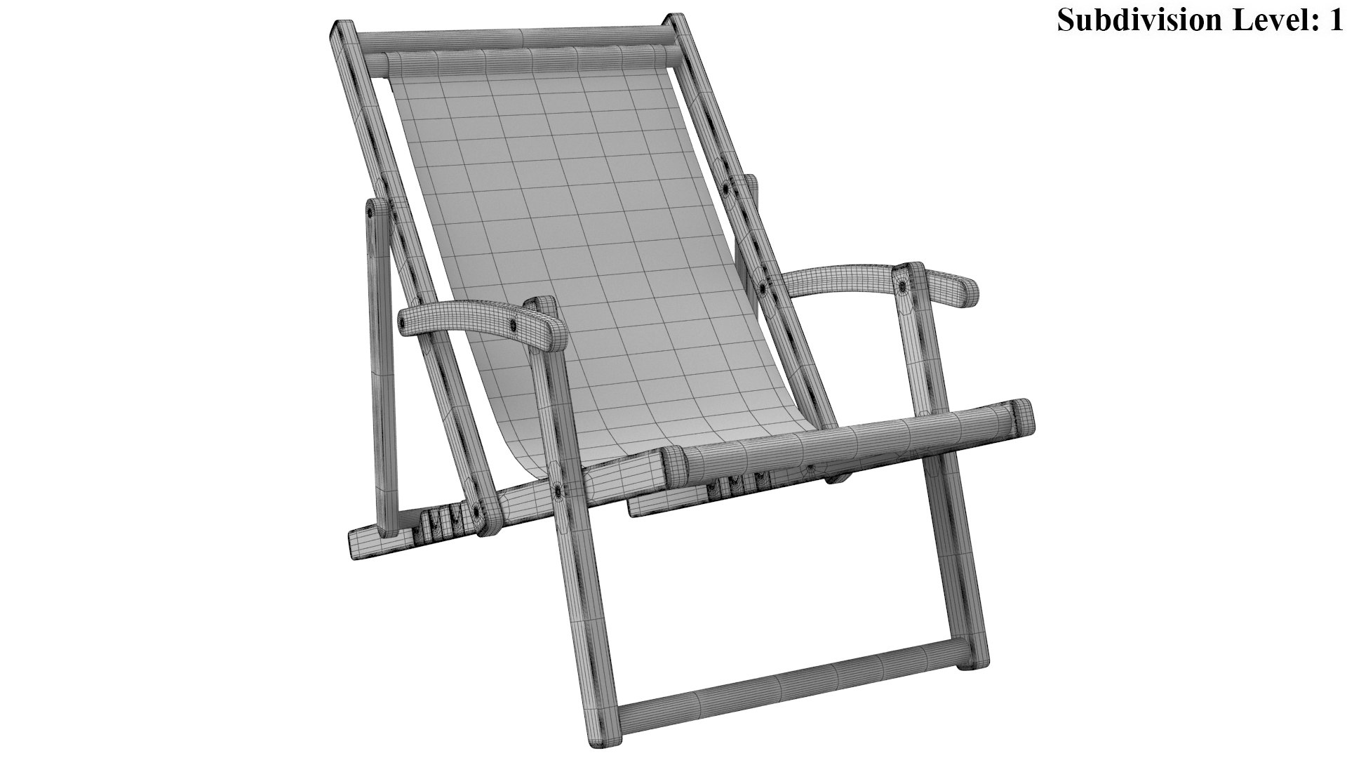 Detailed Beach Chair 3D Model - TurboSquid 2063552