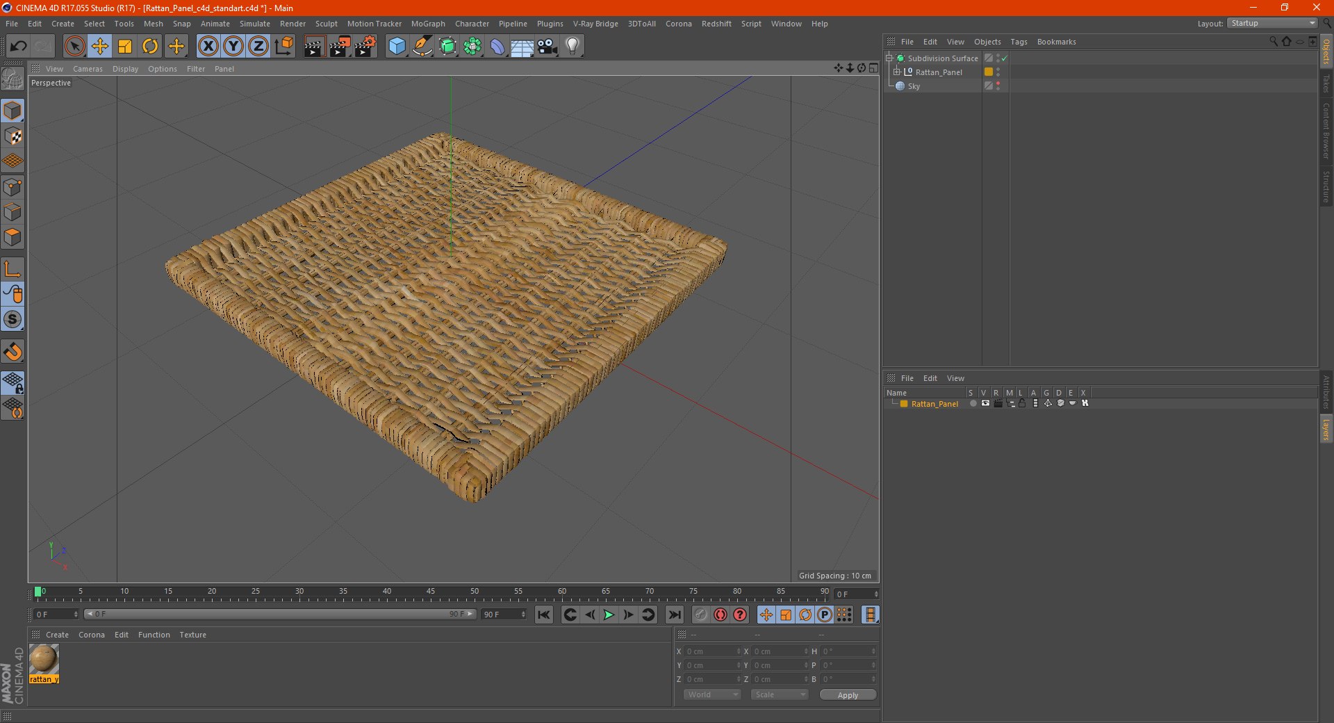 3D Rattan Panel model - TurboSquid 1853448