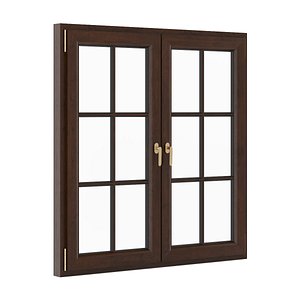 openable wooden window 2570mm 3d max