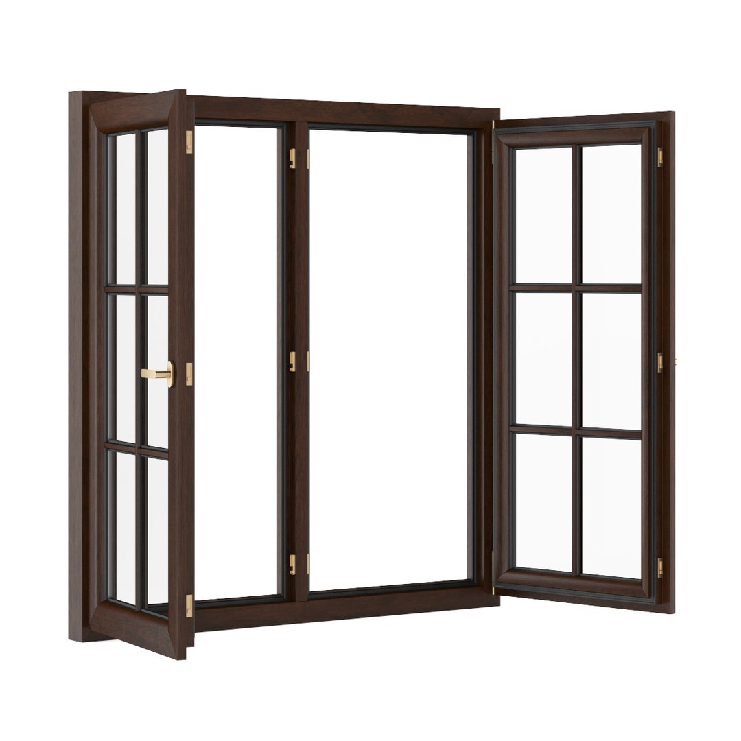 Openable Wooden Window 1530mm 3d Model
