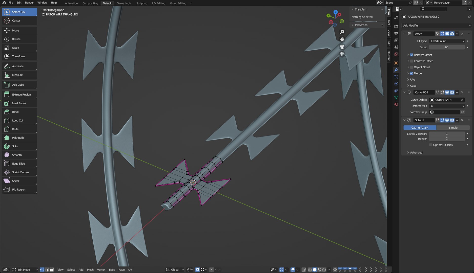 3D Adaptable Razor Wire - TurboSquid 2337116