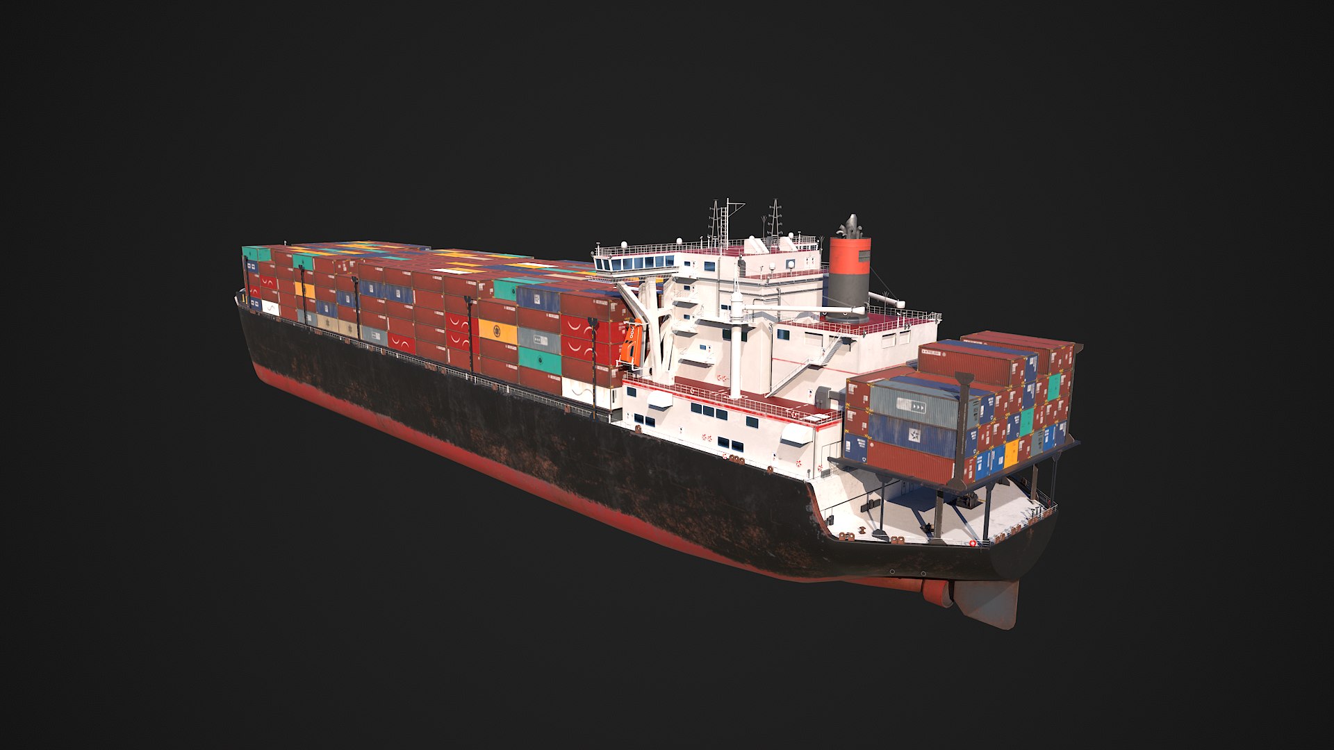 Realtime Container Cargo Ship 3D Model - TurboSquid 2162481