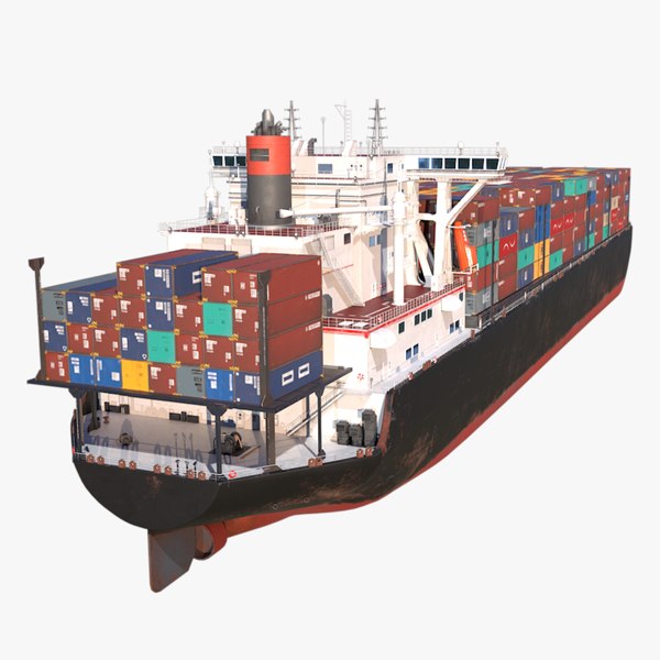 modèle 3D de Navire cargo porte-conteneurs en temps réel - TurboSquid ...